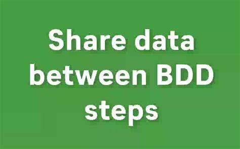 BDD教程行为驱动开发数据共享