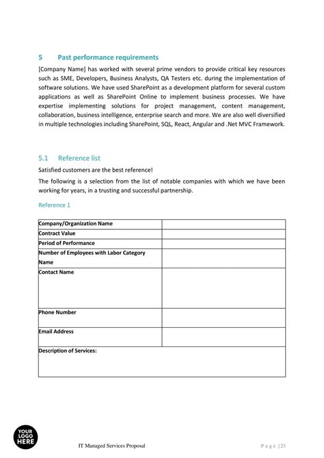 Managed Services Proposal Template With Comprehensive Work Plan Chapter