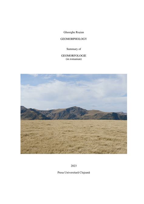 Pdf Geomorphology