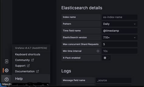 Datasource Elasticsearch Index Field Not Filled In Grafana Version 9 4 7 · Issue 2306 · Grafana