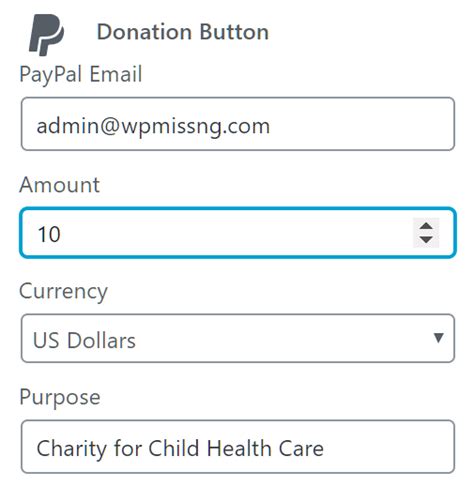 Create Paypal Donation Button In Gutenberg Donation Block Wp Missing