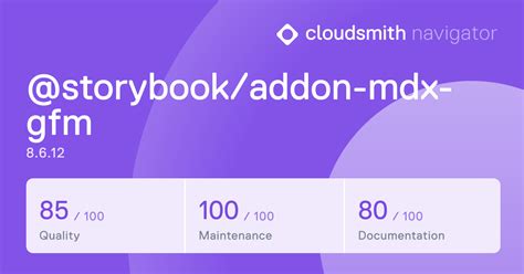 Storybookaddon Mdx Gfm 8612 Npm Package Quality Cloudsmith