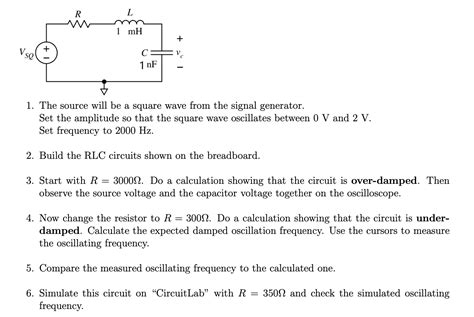 Solved 1 The Source Will Be A Square Wave From The Signal