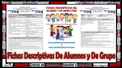 Ejemplos De Fichas Descriptivas De Los Alumnos Y De Grupo Editables En
