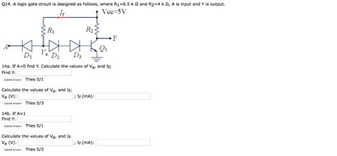 solved q14 a logic gate circuit is designed as follows