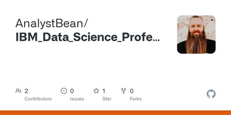 GitHub AnalystBean IBM Data Science Professional Certificate