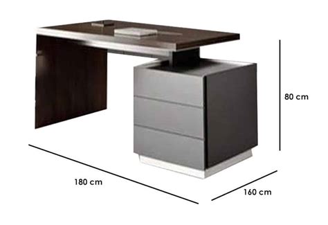 مكتب مودرن 180 سم بني×رمادي Ra F11 ريترو للأثاث