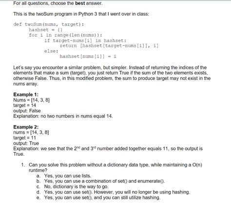 Solved For All Questions Choose The Best Answer This Is