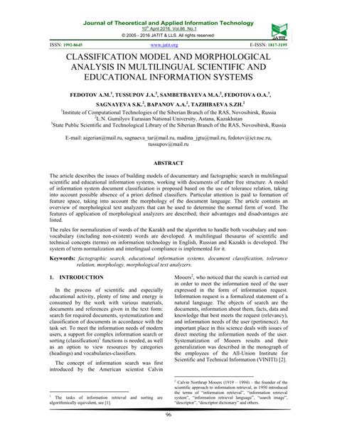 Pdf Development And Implementation Of A Morphological Model Of Kazakh