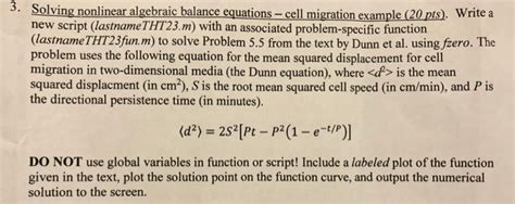 Solved 3 Solving Nonlinear Algebraic Balance Equations