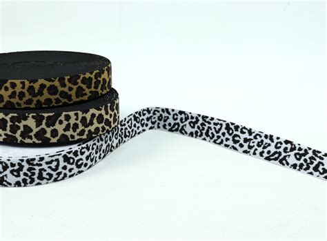 GUMMIBAND Elastik Leopard SCHWARZ SCHOKO BEIGE 25 Mm