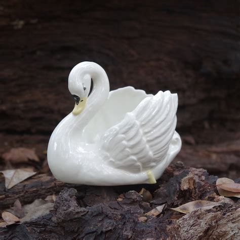 Ceramic Swan Planter Etsy