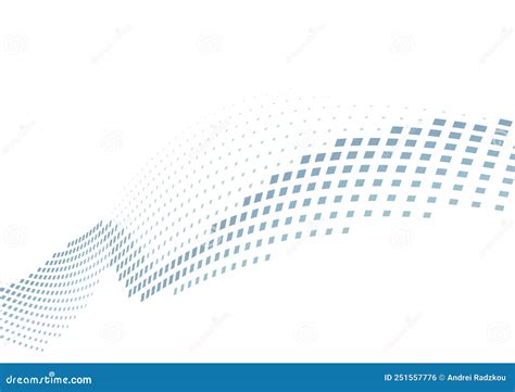 Bluish Curved Dotted Line With Halftone Effect Vector Illustration 252515204