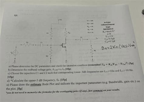 Solved A Please Determine The DC Parameters And Check The Chegg Com