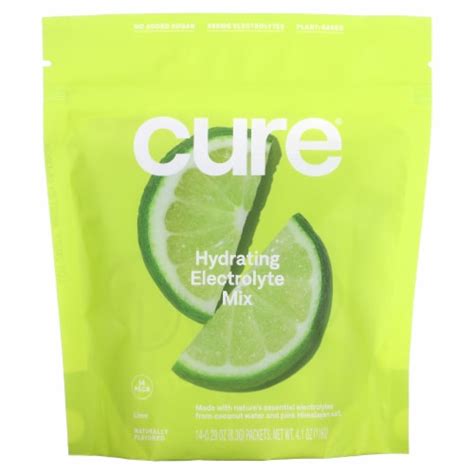 Cure Hydration Hydrating Electrolyte Mix Lime 14 Packets 029 Oz 83