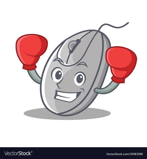 Boxing Mouse Character Cartoon Style Royalty Free Vector