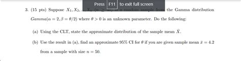 Solved Gamma α β θ where θ is an unknown parameter Chegg