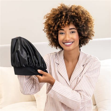 Blissy 100 Silk Halo Bonnet Black 100 Mulberry Silk