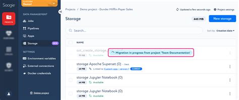 Managing Storage Spaces Saagie Documentation