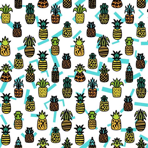 Premium Vector Whole Pineapples Vector Seamless Pattern