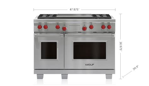 Wolf 48 Dual Fuel Range 4 Burner Infrared Dual Griddle