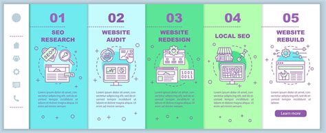 Web Consulting Seo Research Onboarding Mobile Web Pages Vector Template Responsive Smartphone