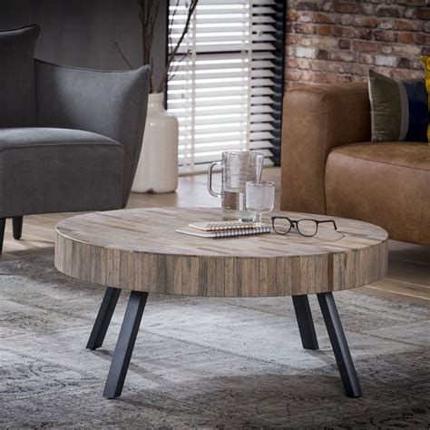 Ronde Salontafel Teca teak Ø cm Sohome Koffietafel Ronde salontafel Salontafel