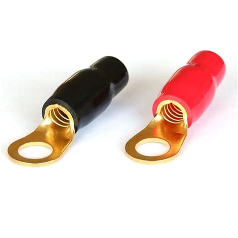 Airic 6 Gauge Ring Terminal 5 16 Inch Gold Plated Crimp Ring Terminals