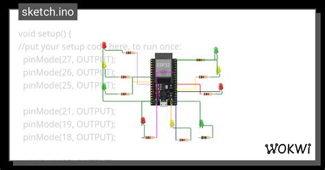 Lampu Lalu Lintas Simpang 3 Wokwi Esp32 Stm32 Arduino Simulator