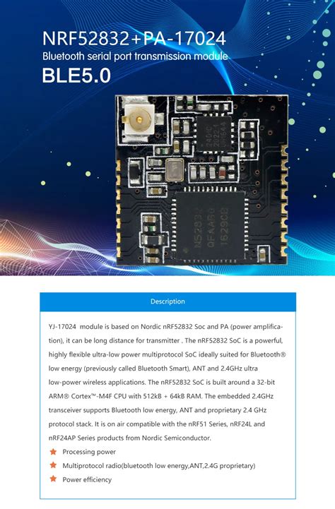 Nrf52832 Ble Module With Ipx Antenna Long Range Rf Module For Remote Control Toys Nrf52832 Ble