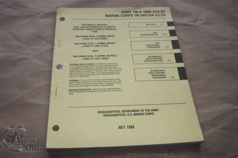Manual Tm 9 1005 313 23 Machine Gun 762 Mm M240 Us Army Military Shop