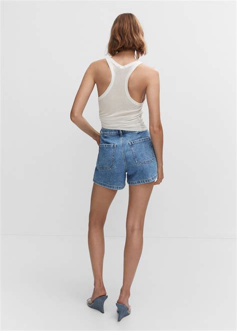 Denim Shorts With Pockets Women Mango Usa