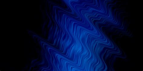 Dark Blue Vector Template With Wry Lines Illustration In Halftone Style With Gradient Curves