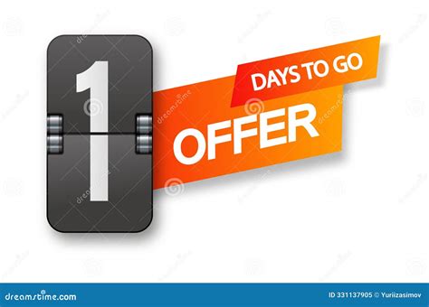 1 Days To Go Icon Set Countdown Of Days Remaining Offer Timer Sticker