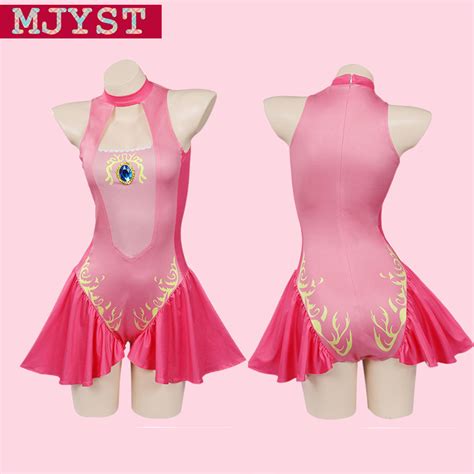 ชุดแต่งกาย Cosplay Princess Peach ชุดว่ายน้ํา ชุดจั๊มสูท ชุดคอสเพลย์