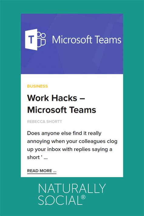 Work Hacks Microsoft Teams Artofit