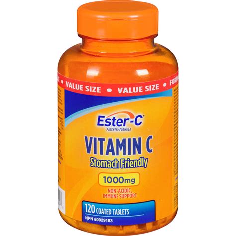 Ester Vitamin C 1000mg Coated Tablets Non Acidic Immune Support 120