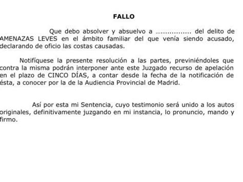 Sentencia Absolutoria Delito De Amenazas Rodenas Abogados
