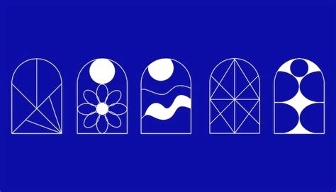 Premium Vector Line Arch Frame Set Bohemian Linear Shapes With Geometric Elements Stars And