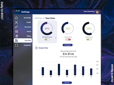 Settings Page By Azad S Navas On Dribbble
