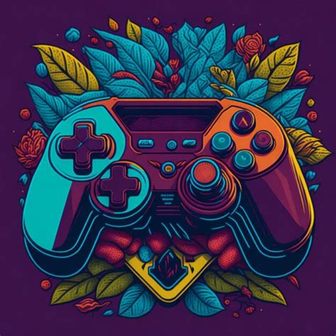 Premium Photo Colored Gaming Controller Joystick Illustration