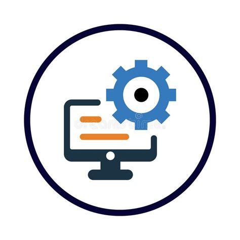 Computer Gear Setting Monitor Computer Setting Icon Stock Vector Illustration Of