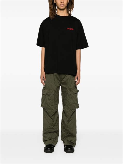 Purple Brand Logo Embroidered Cotton T Shirt Farfetch