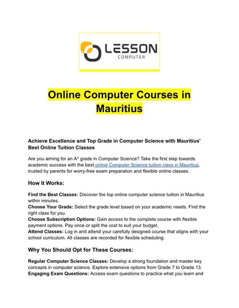 Ppt Online Computer Courses In Mauritius Powerpoint Presentation