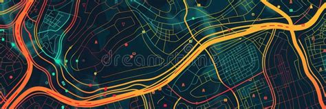 Abstract Colorful Lines And Routes Crisscross A Stylized Map Illustrating Connectivity And