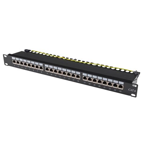 Dynamix 19 Cat6 24 Port Rj45 1u Sheilded Patch Panel Easy Field Labe