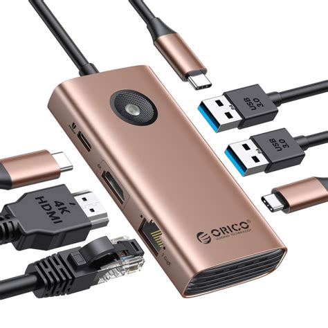 Док-станция для ноутбука ORICO PW11-6PCR Type-C HUB, PD 100 Вт, USB-A ...
