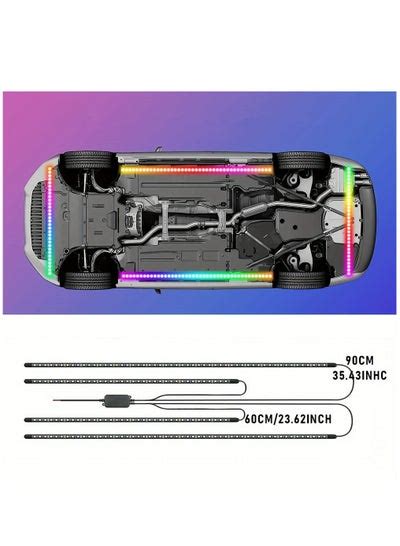 Car Underglow Lights 4 Pcs Led Strip Lights With Dream Color Chasing