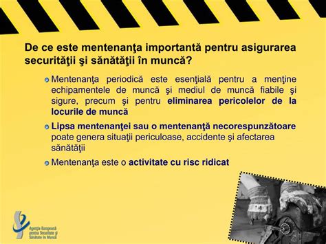 PPT Mentenanţa securitatea şi sănătatea la locul de muncă PowerPoint