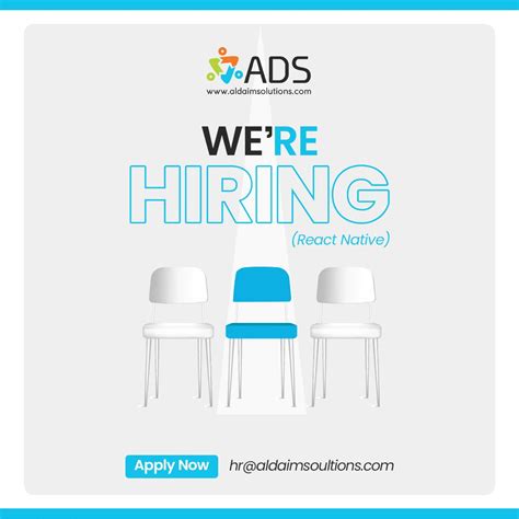 Aldaim Solutions Ads On Linkedin We Are Hiring Job Title React Native Developer Location